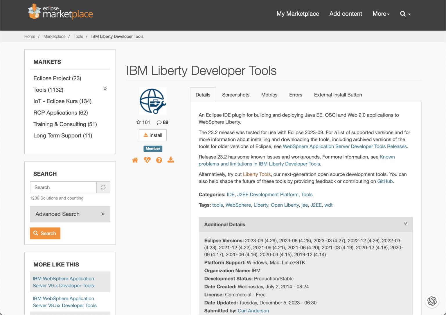 WebSphere Liberty Tools update!! – MarkKWSu